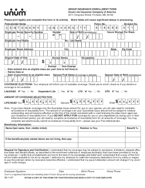 Fillable Online Group Insurance Enrollment Form Fax Email Print - pdfFiller