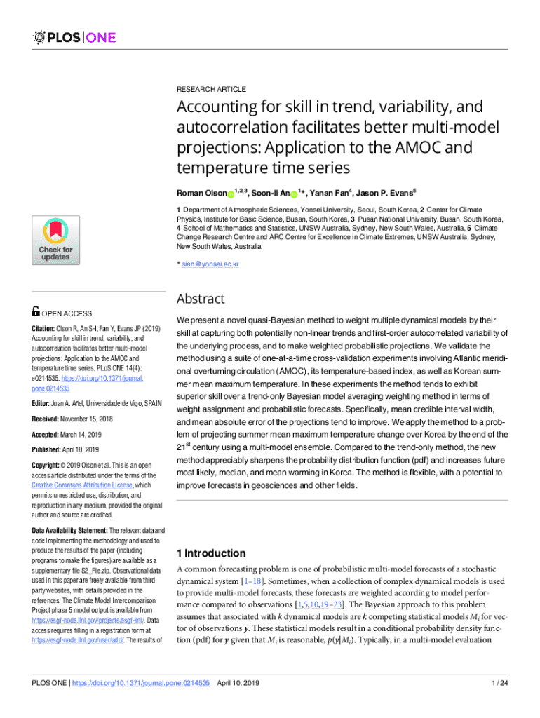 Fillable Online Accounting for skill in trend, variability, and ...