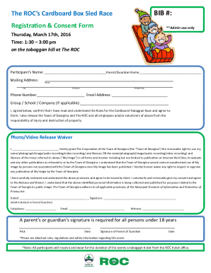 Fillable Online the Roc’s Cardboard Box Sled Race Registration ...