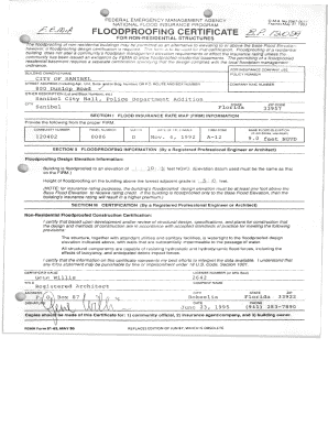 Fillable Online Non-residential Floodproofing Certification Fax Email ...