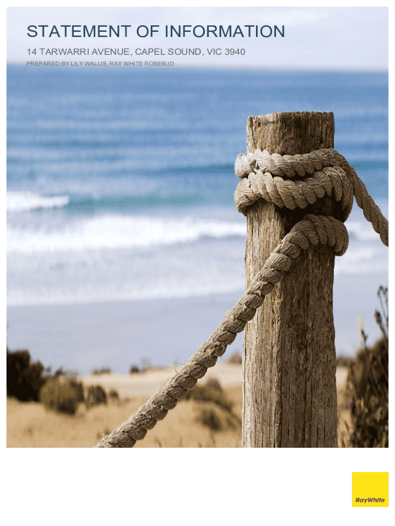 Fillable Online Statement of Information for 14 Tarwarri Avenue, Capel ...