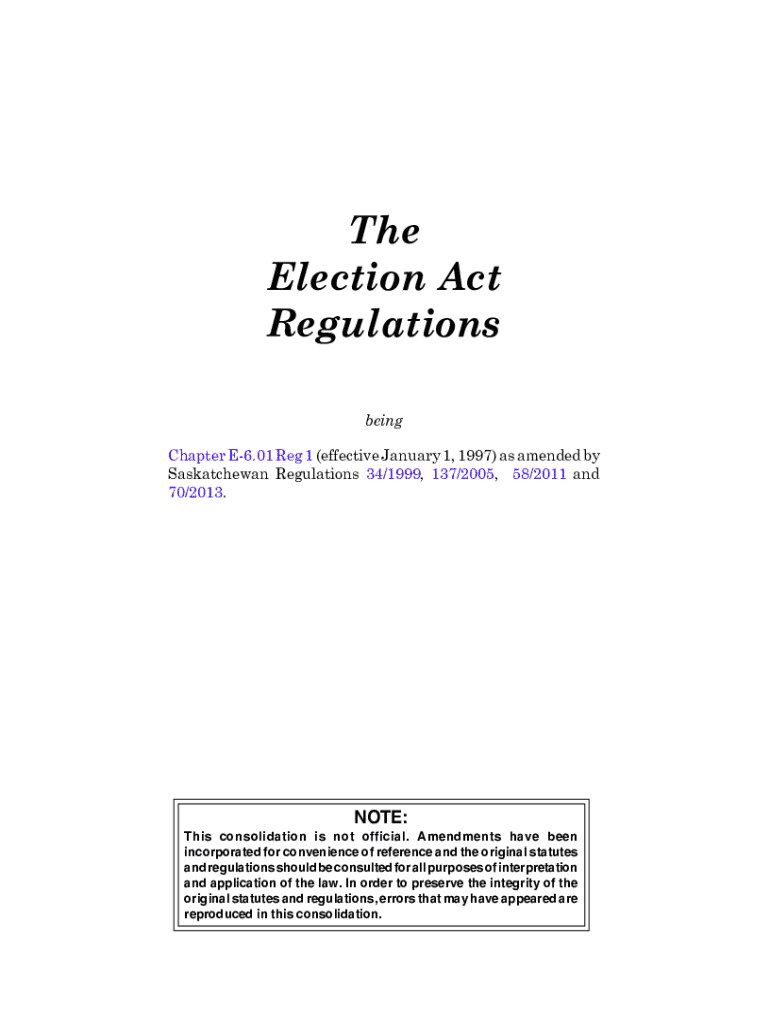 Fillable Online The Election Act Regulations Fax Email Print - pdfFiller
