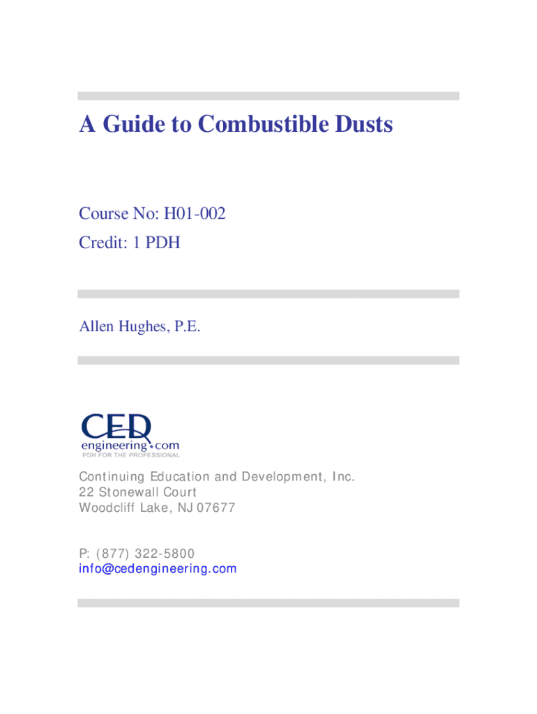 Fillable Online a Guide to Combustible Dusts Fax Email Print - pdfFiller