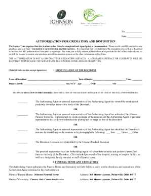 Fillable Online Authorization for Cremation and Disposition Fax Email ...