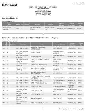 Fillable Online Buffer Report for Subject Property Fax Email Print - pdfFiller
