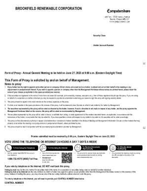 Fillable Online Annual General Meeting Proxy for Brookfield Renewable ...