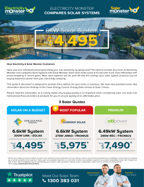 Fillable Online Electricity Monster Compares Solar Systems Fax Email ...