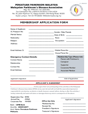Fillable Online Membership Application Form Fax Email Print - pdfFiller