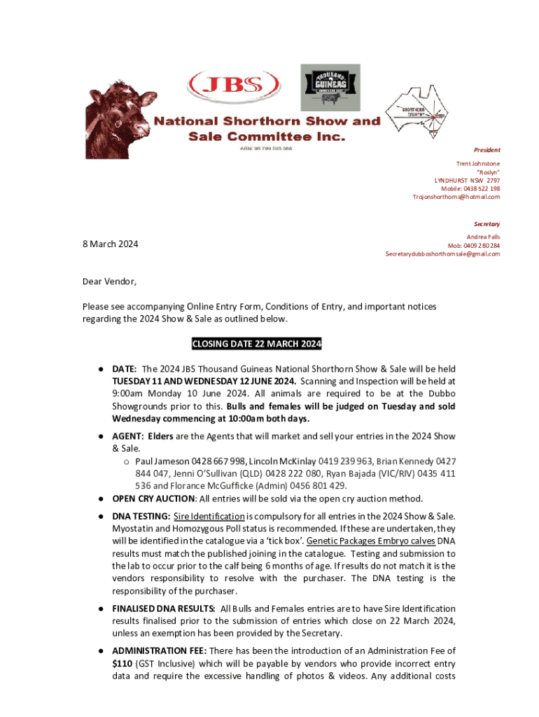 Fillable Online 2024 Entry Form Letter Fax Email Print - pdfFiller