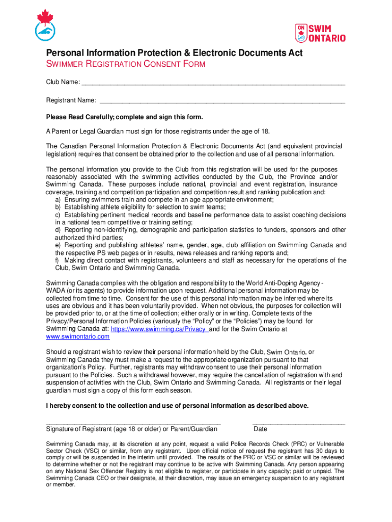 Fillable Online Personal Information Protection & Electronic Documents Act Fax Email Print ...