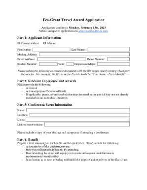 Fillable Online Gesa Eco-grant Travel Award Fax Email Print - pdfFiller