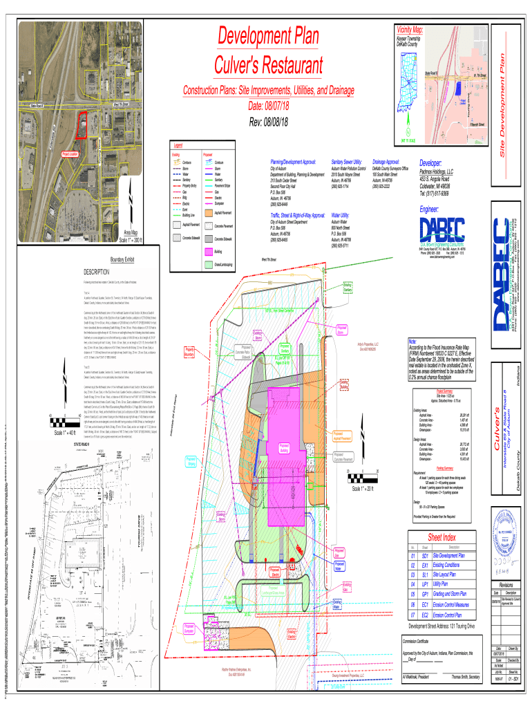 Fillable Online Culver's Restaurant Site Development Plan Fax Email ...