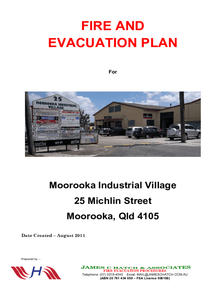 Fillable Online Fire and Evacuation Plan for Moorooka Industrial ...