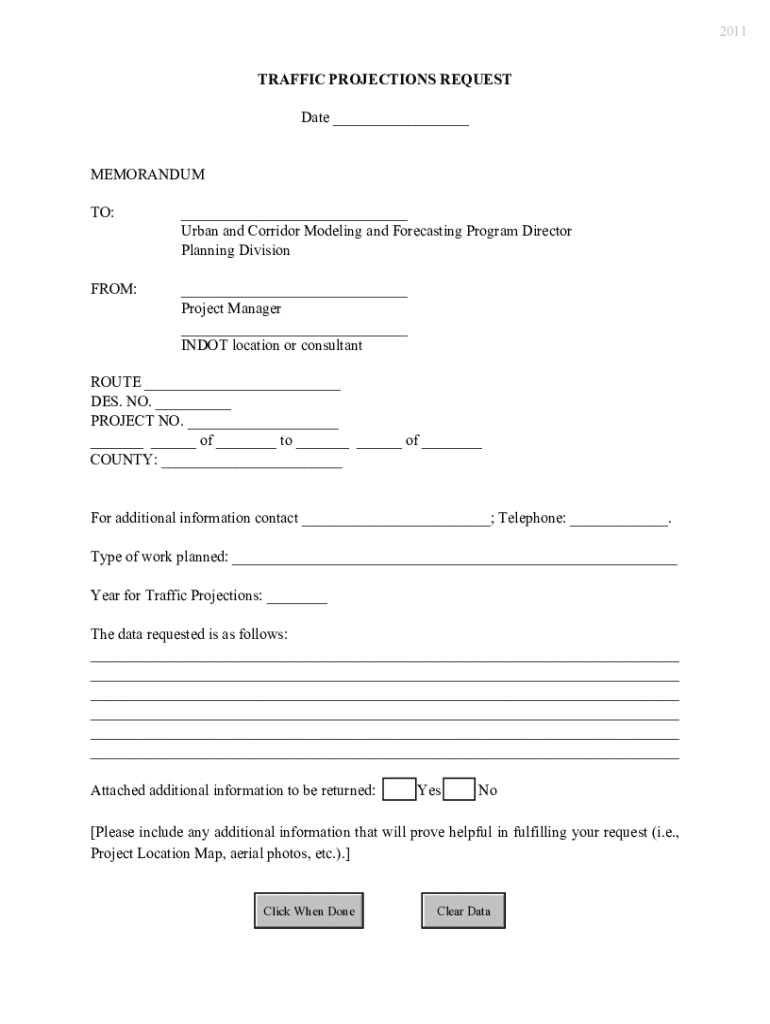 Fillable Online Traffic Projections Request FORM. ... Fax Email Print ...