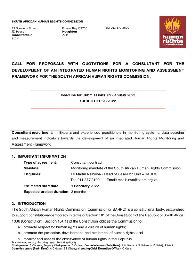 Fillable Online SA Human Rights CommissionJohannesburg Fax Email Print - pdfFiller