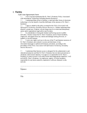 Fillable Online It User Agreement and Consent Forms Fax Email Print ...