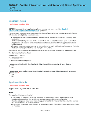 Fillable Online 2020-21 Capital Infrastructure (maintenance) Grant ...