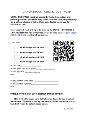 Fillable Online Chromebook Check Out Agreement Fax Email Print - pdfFiller