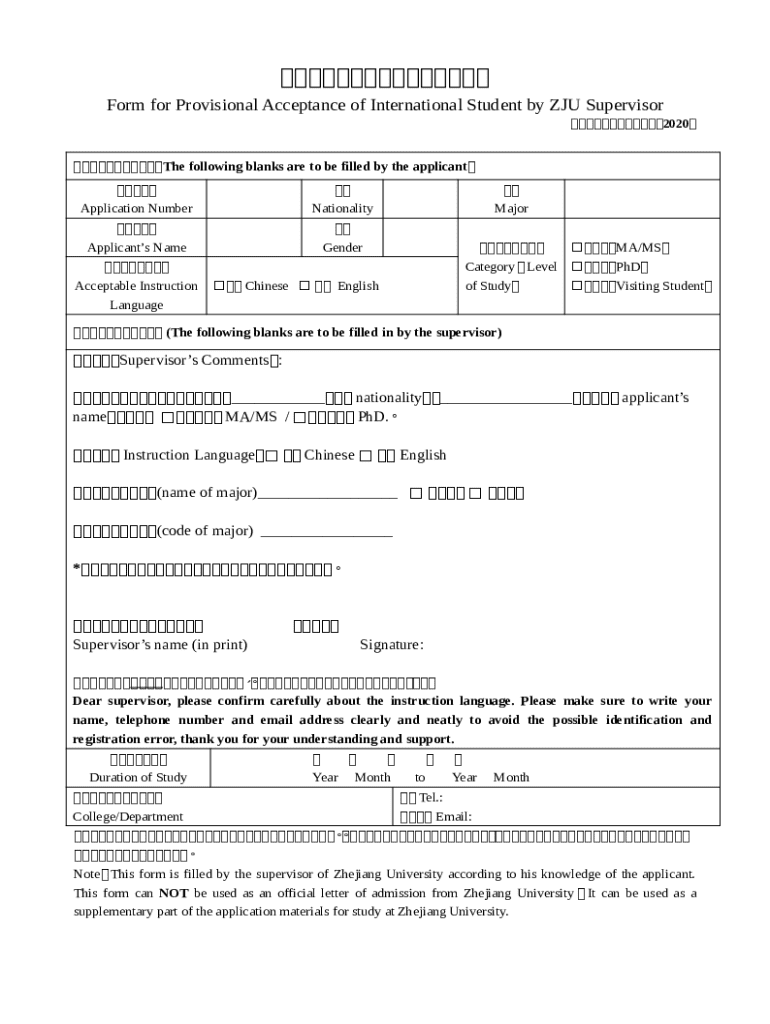 For Provisional Acceptance of International Student ... Doc Template ...