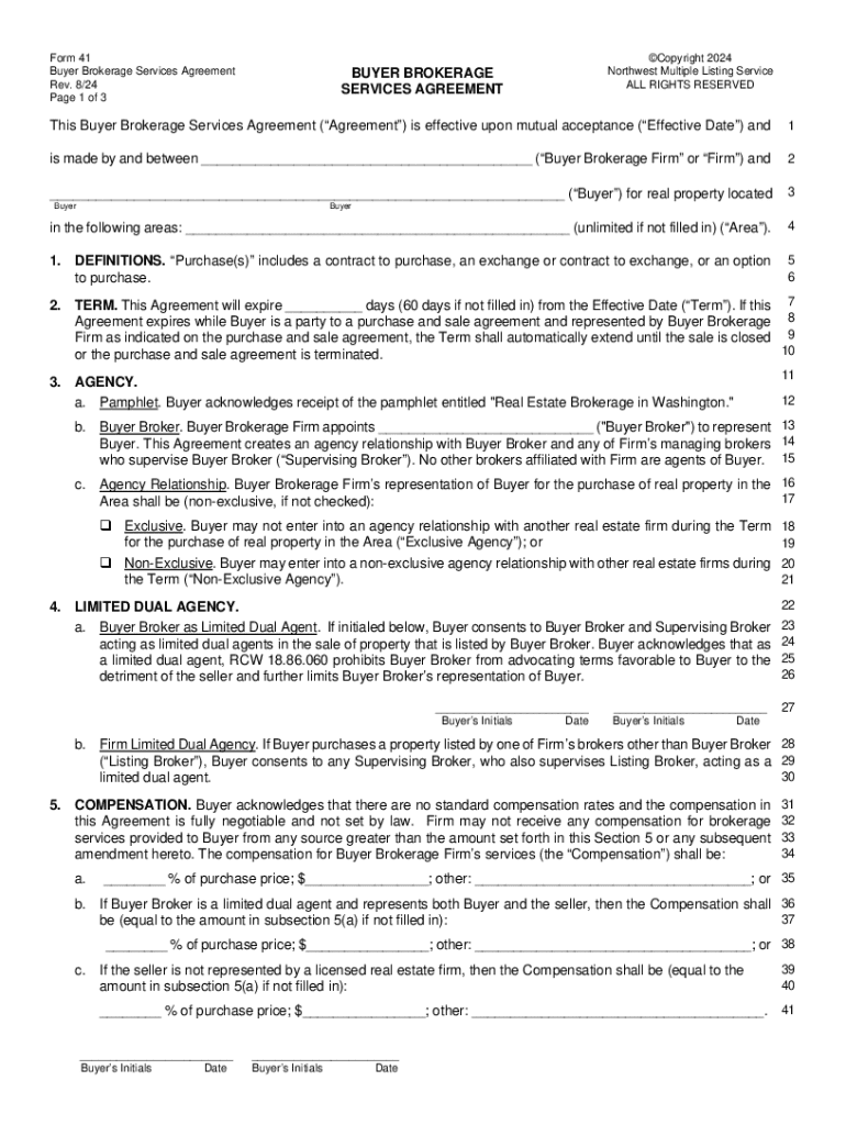 Fillable Online Buyer Brokerage Services Agreement Fax Email Print - pdfFiller