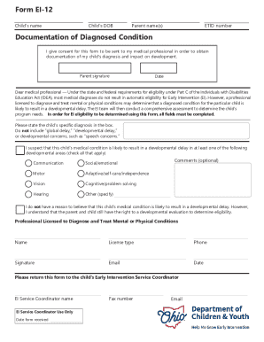Fillable Online Early Intervention Documentation Form Fax Email Print ...