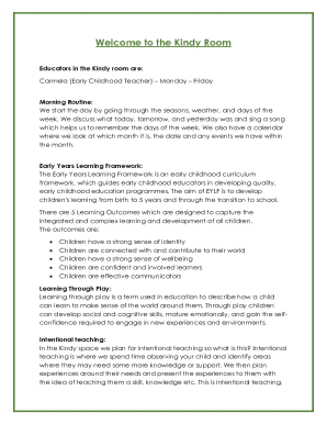 Fillable Online Kindergarten Room Welcome Guide Fax Email Print - pdfFiller