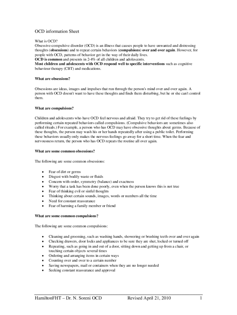 Fillable Online OCD consult referral form and fact sheet 04 10.doc Fax Email Print - pdfFiller