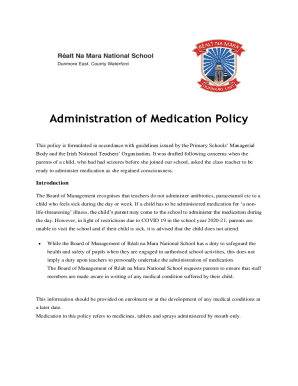 Fillable Online Administration of Medication Policy Fax Email Print ...