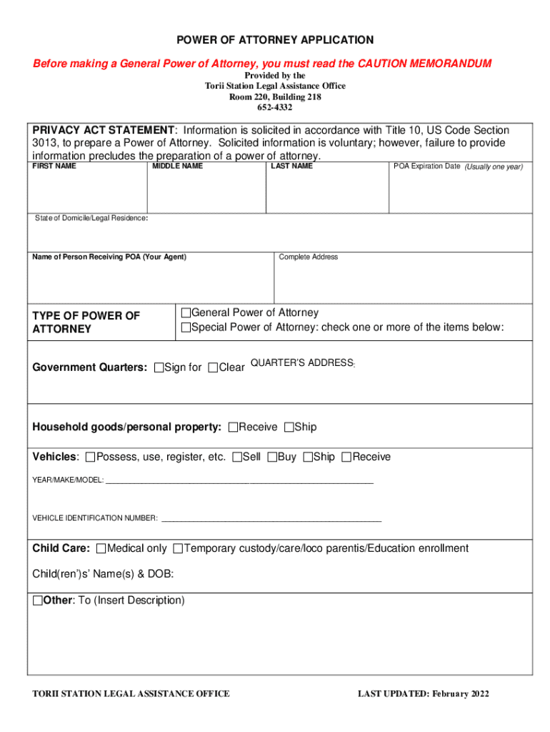 Fillable Online Power of Attorney Application Fax Email Print - pdfFiller