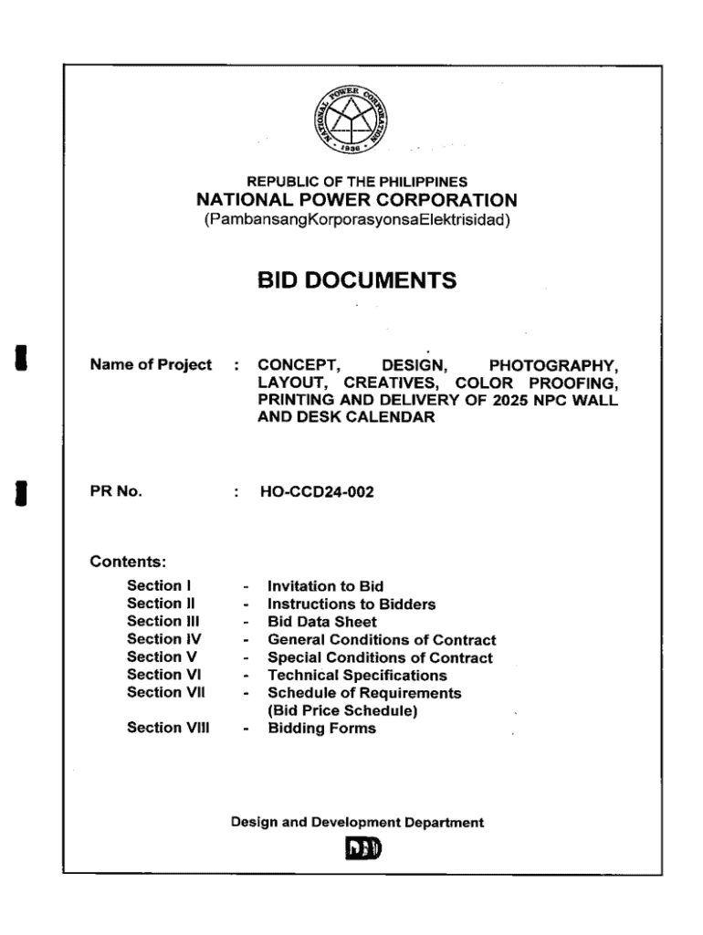 Fillable Online Invitation to Bid for the Design, Photography, Concept, Layout, Creatives, Color ...