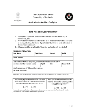Fillable Online Auxiliary Firefighter Application Form Fax Email Print ...