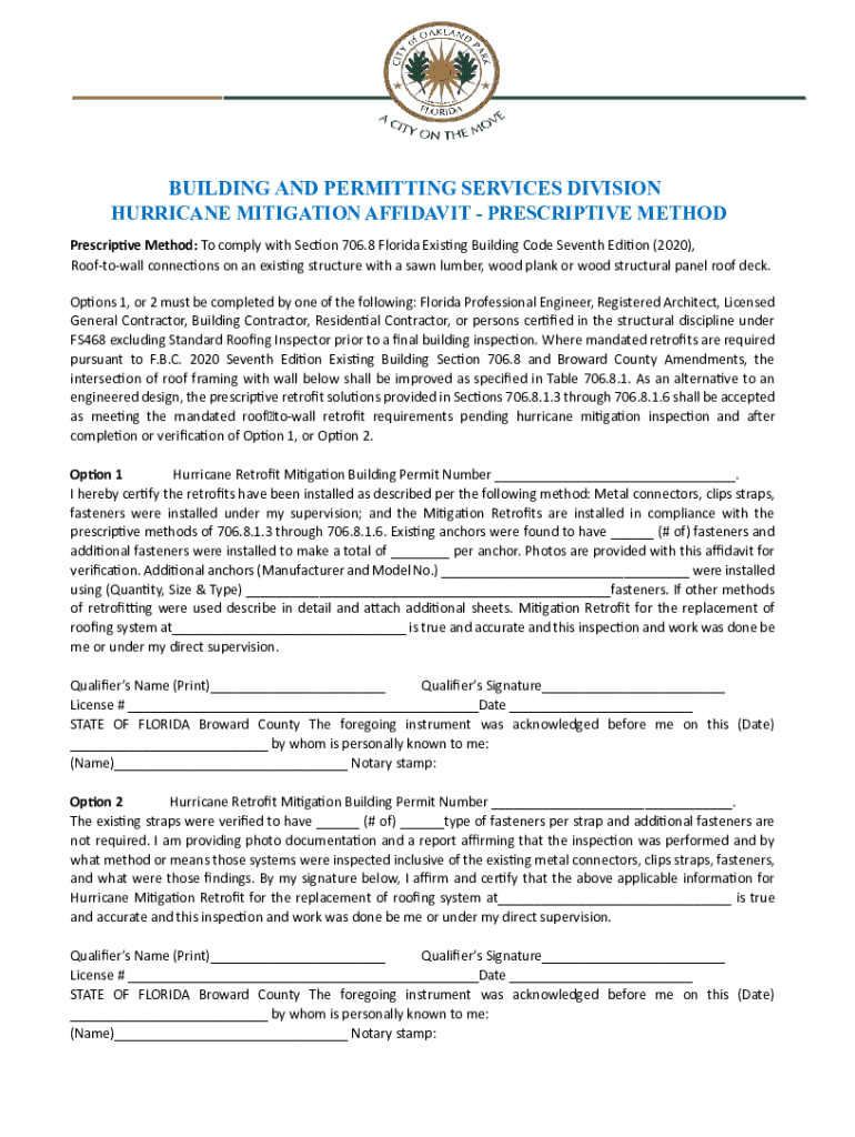 Fillable Online building division - roofing hurricane mitigation form ...
