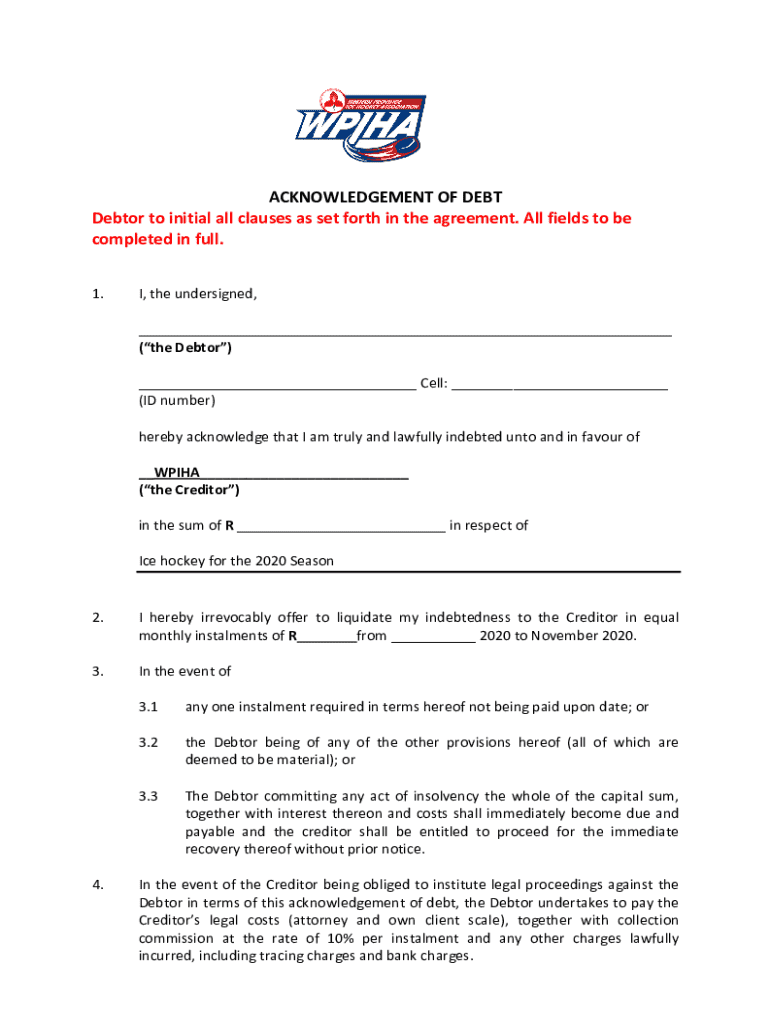 Fillable Online General Statement of Indebtedness is Sufficient to ...