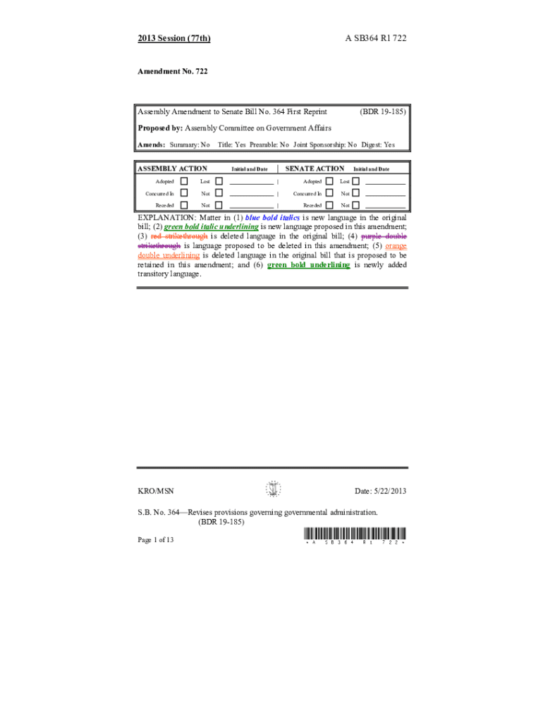Fillable Online SB 364 Senate Bill - Bill Analysis Fax Email Print ...