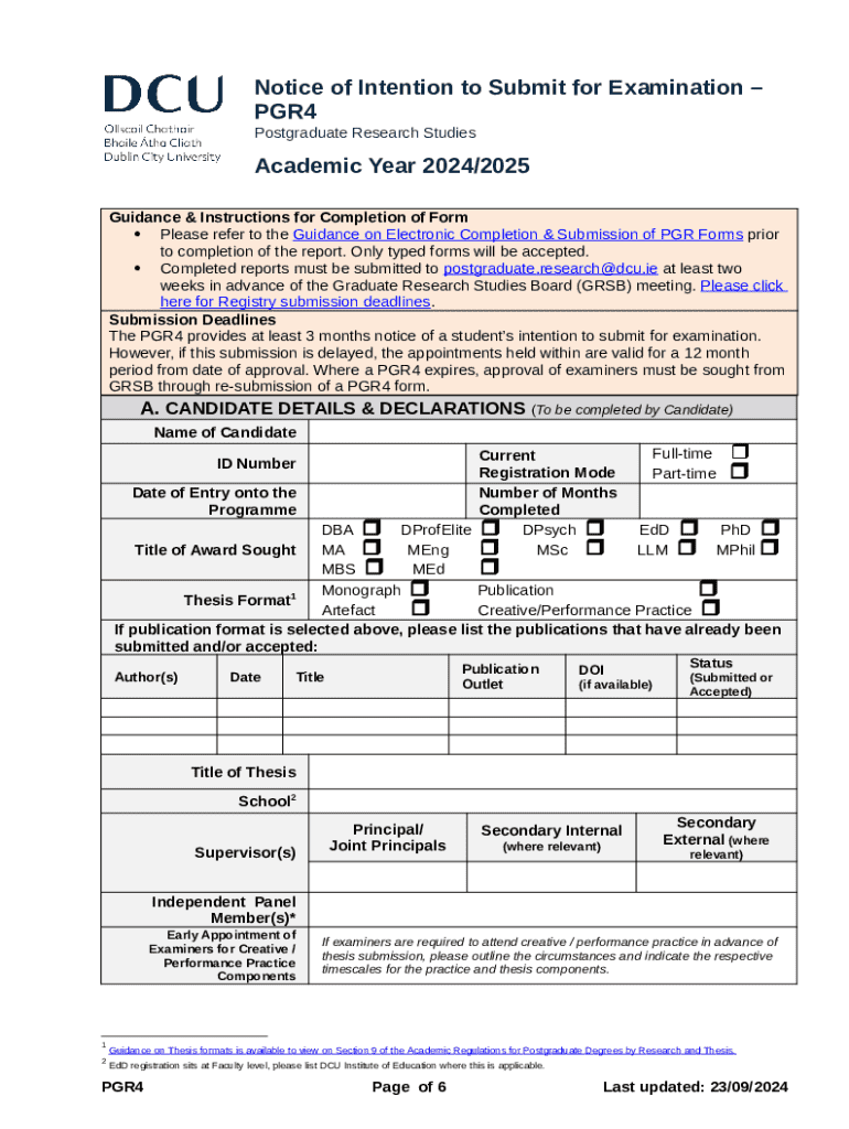 Pgr4 Submission Doc Template | pdfFiller