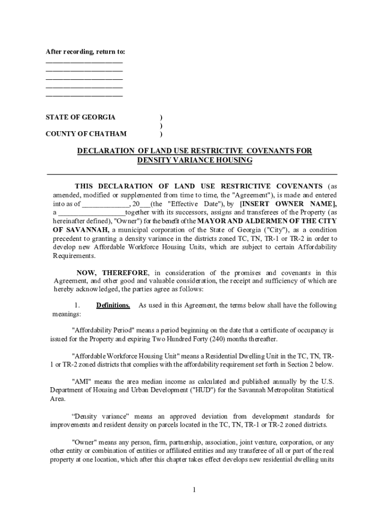 Fillable Online DECLARATION OF LAND USE RESTRICTIVE ... Fax Email Print ...