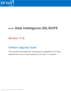 Fillable Online Software Upgrade Guide for Erwin Di Suite Version 11.0 ...