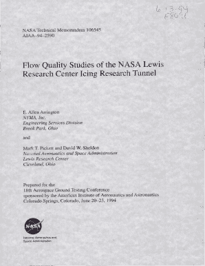 Fillable Online Flow Quality Studies of the Nasa Lewis Research Center ...