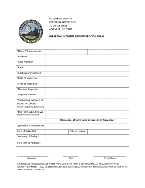 Fillable Online Buncombe County Permits & Inspections Informal Internal Review Fax Email Print ...