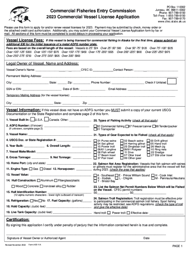 Fillable Online State of Alaska Commercial Fisheries Entry Commission ...