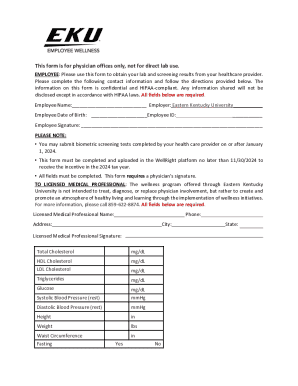 Fillable Online Eastern Kentucky University Lab Results Request Fax Email Print - pdfFiller