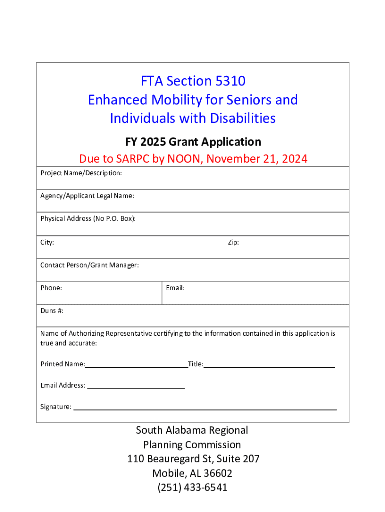 Fillable Online Grant Application for Enhanced Mobility Fax Email Print - pdfFiller