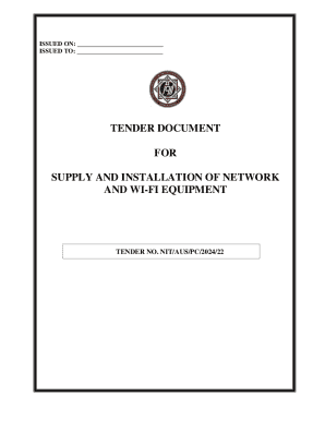Fillable Online Tender Notice for Supply and Installation of Network ...