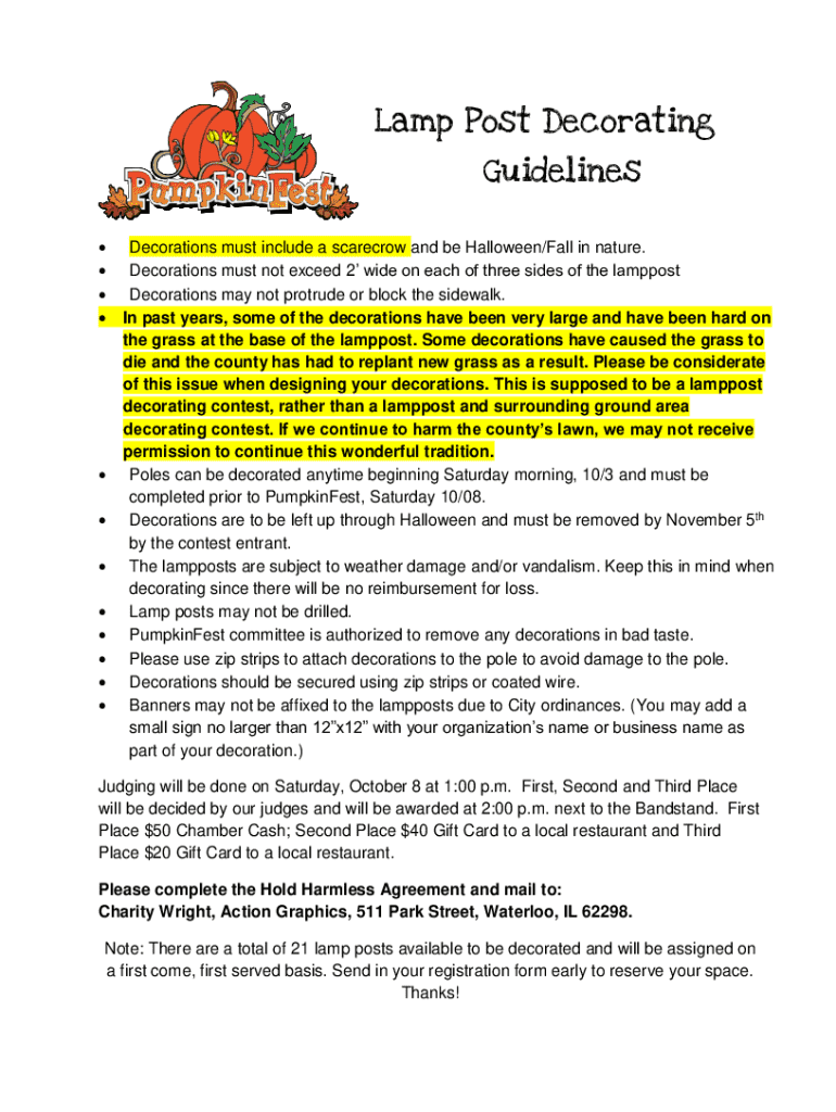 Fillable Online Lamp Post Decorating Guidelines Fax Email Print - pdfFiller