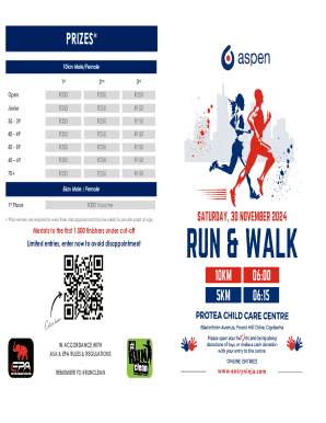 Fillable Online 10km and 5km Race Entry Form Fax Email Print - pdfFiller