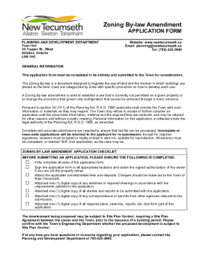 Fillable Online Zoning by-law Amendment Application Fax Email Print ...