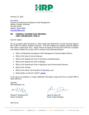 Fillable Online Chemical Hygiene Plan (revised) Fax Email Print - pdfFiller