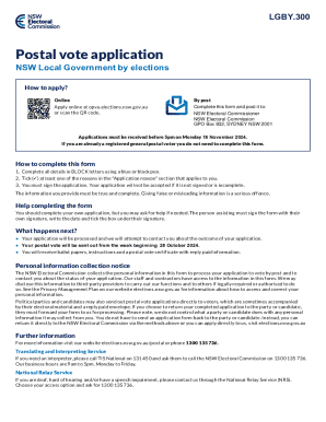 Fillable Online Postal Vote Application Fax Email Print - pdfFiller