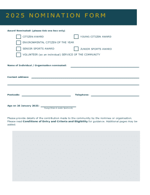 Fillable Online Australia Day Awards 2025 Fax Email Print - pdfFiller