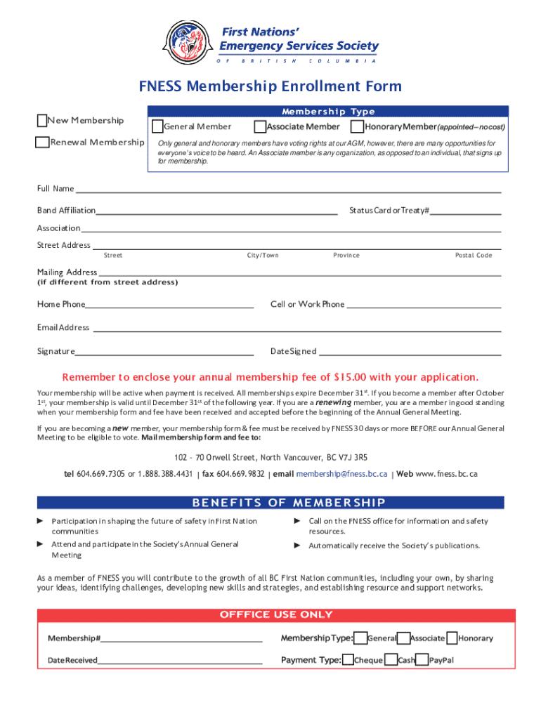 Fillable Online Fness Membership Enrollment Fax Email Print - pdfFiller